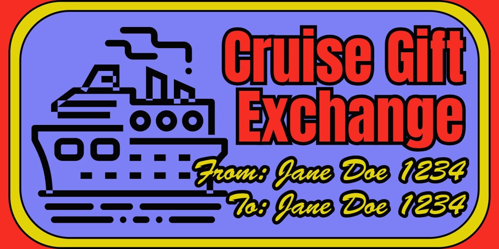 Cruise Gift Exchange Tag - Etsy