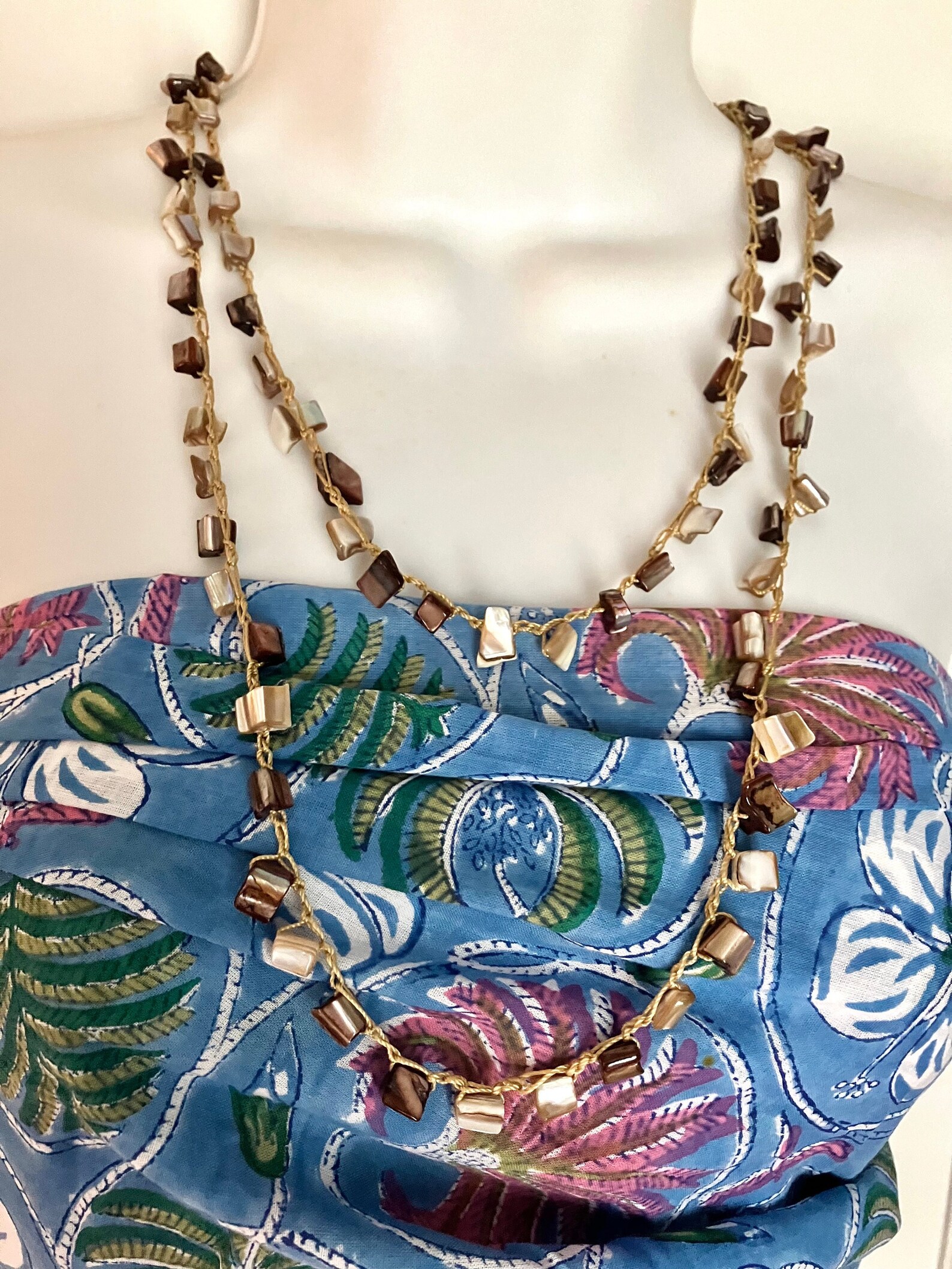 Bead Crochet Shell Bead Necklace - Etsy