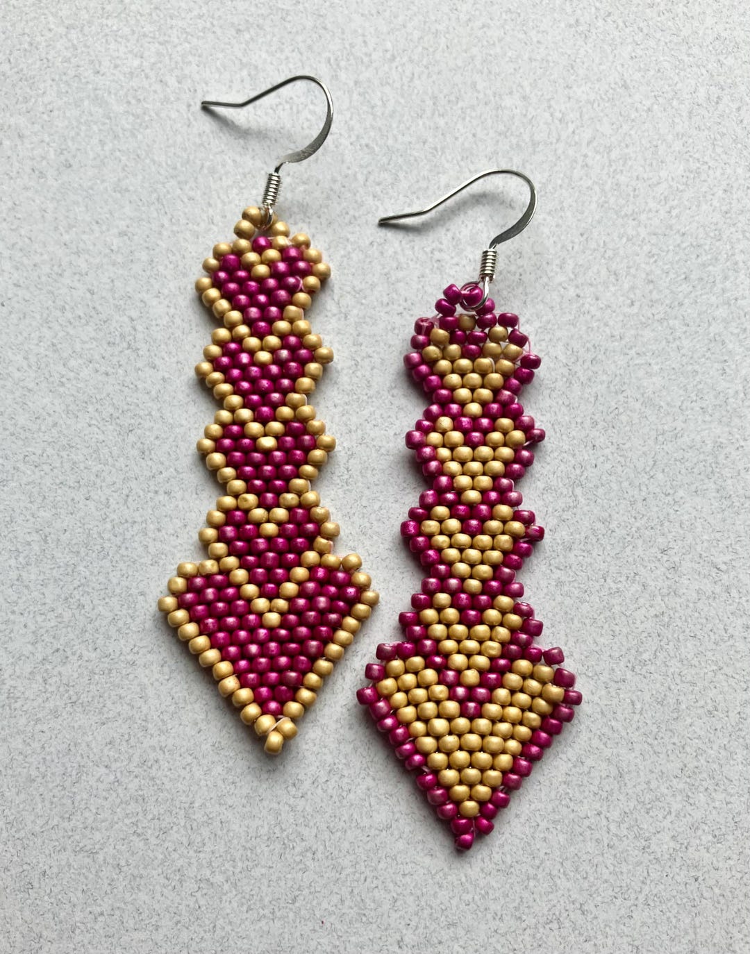 Opposites Attract Stacked Hearts Earrings With Nickle Free Wires - Etsy