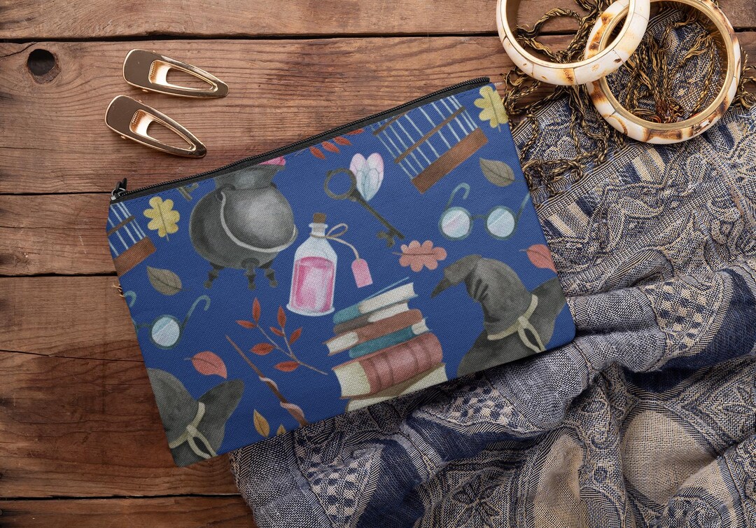 Wizard Theme Accessory Pouch W T-bottom, Magical Cosmetic Bag, Fantasy ...