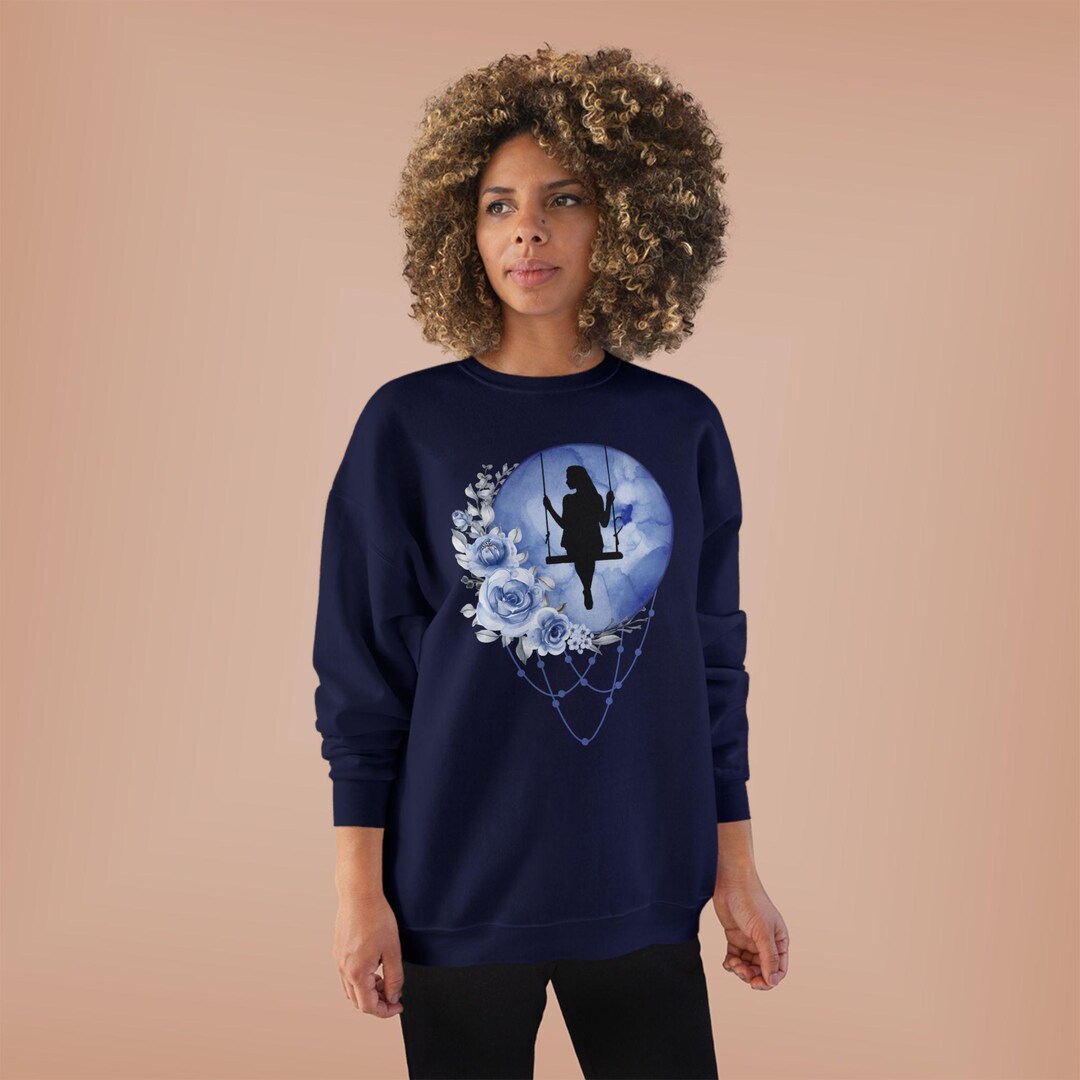 Full Moon Lady Swing Eco Sweatshirt, Moonlit Night Jumper, Nature Lover ...