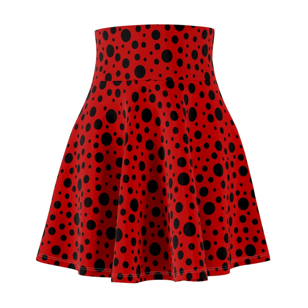 Polka Dot Ladybug Skater Skirt, Red and Black Party Dress, Cute Insect ...