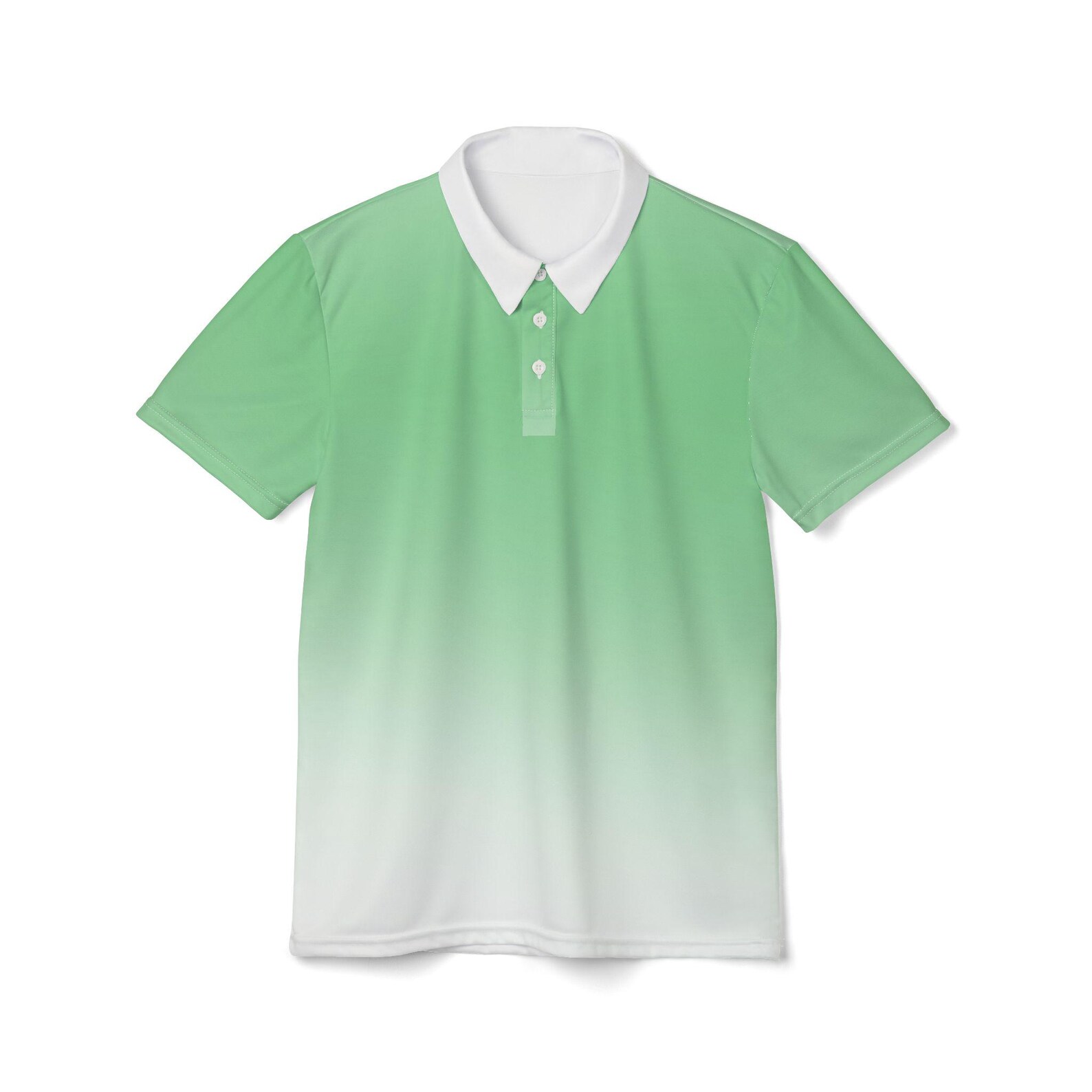 Pastel Green White Gradient Polo Shirt - Spring Tennis, Unisex Cotton ...