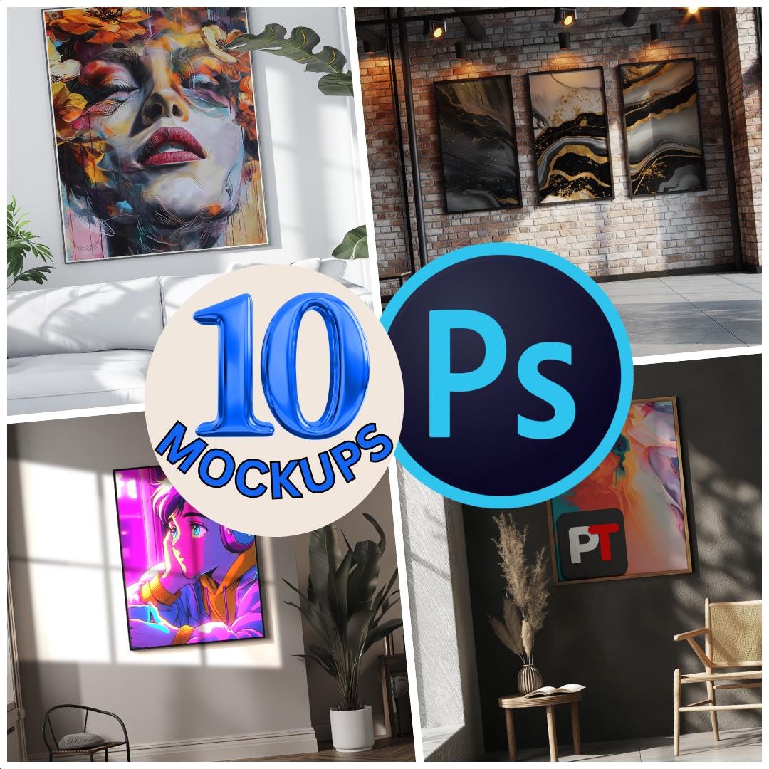 Set of 10 Sleek Modern Photoshop Wall Frame Templates - Minimalist ...