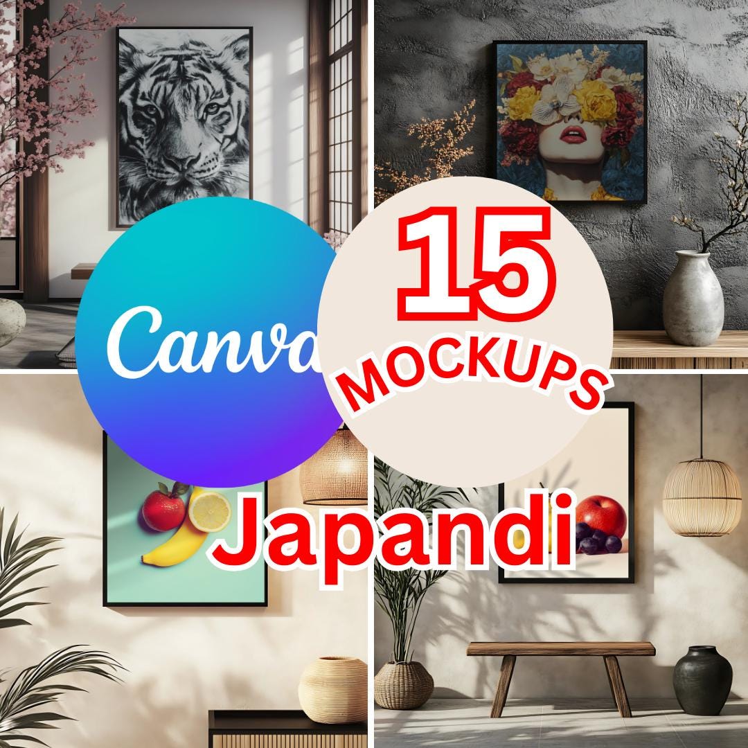 Canva Mockup Templates: Sunlight & Shadow, Japanese Decor (digital ...
