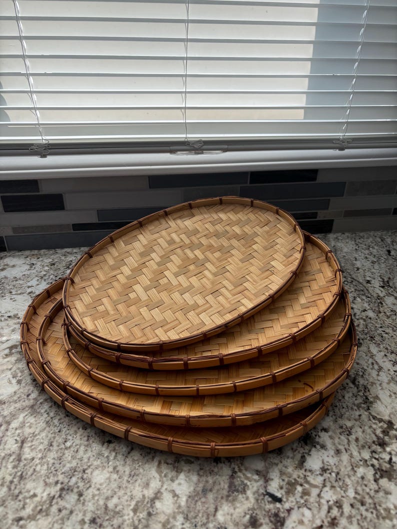 Set of Bamboo Serving Trays - Etsy
