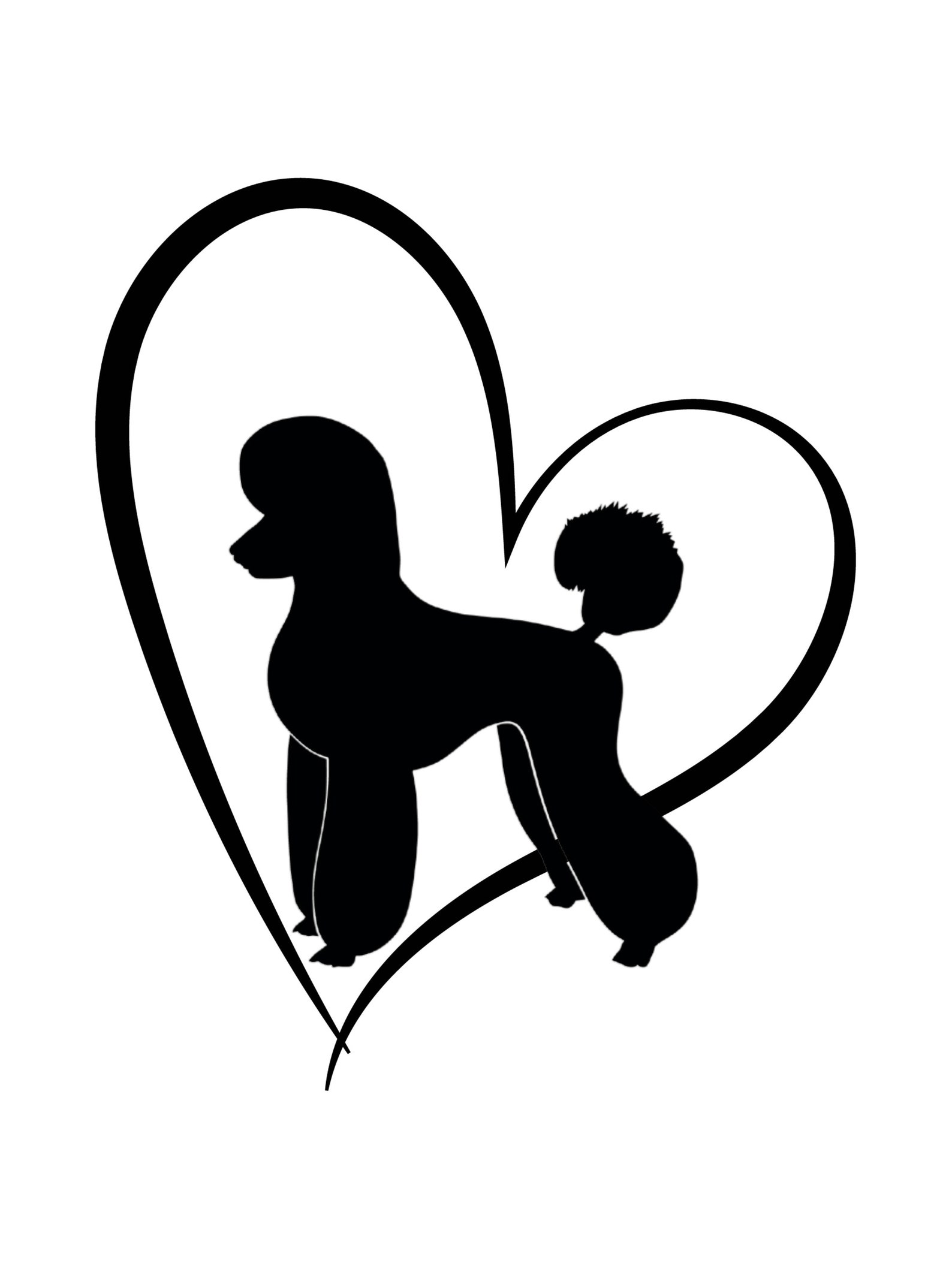 Poodle Heart Silhouette Decal - Etsy