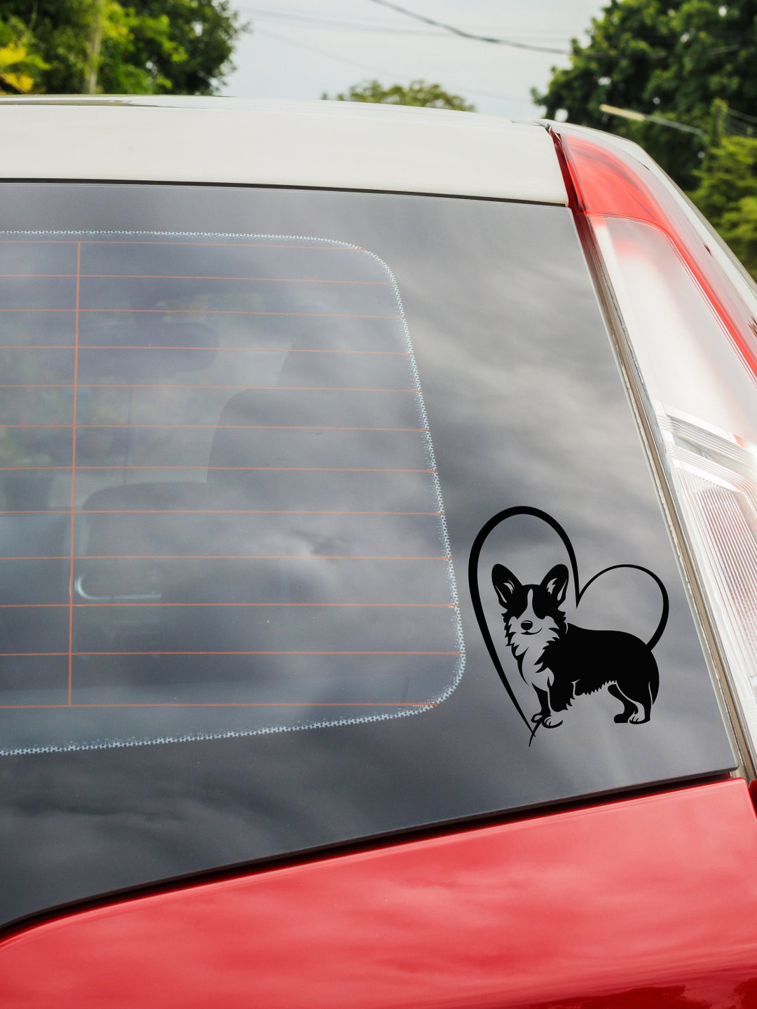 Corgi Heart Silhouette Decal - Etsy