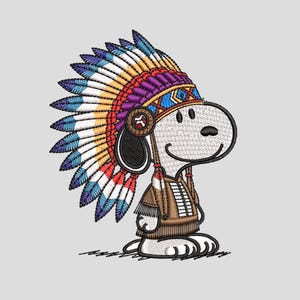Snoopy Indian Embroidery - Etsy