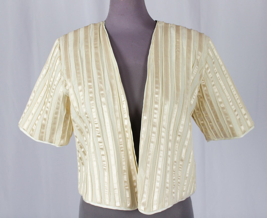 1980s Cream Ribbon Bolero Jacket by Armando's - Etsy