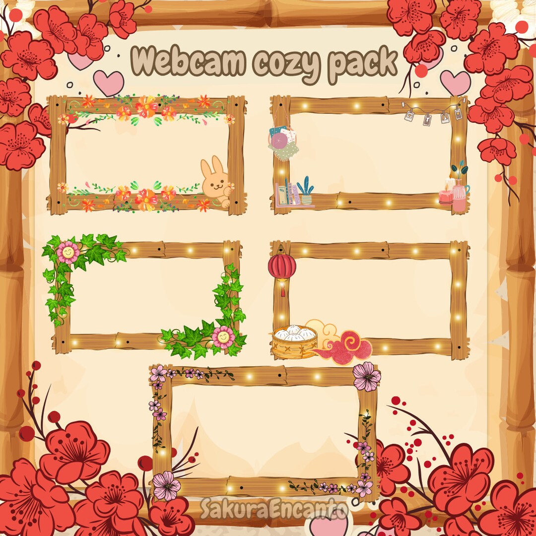 Webcam Cozy Pack, Borders for Stream, Obs, Kick, Youtube Etc. - Etsy