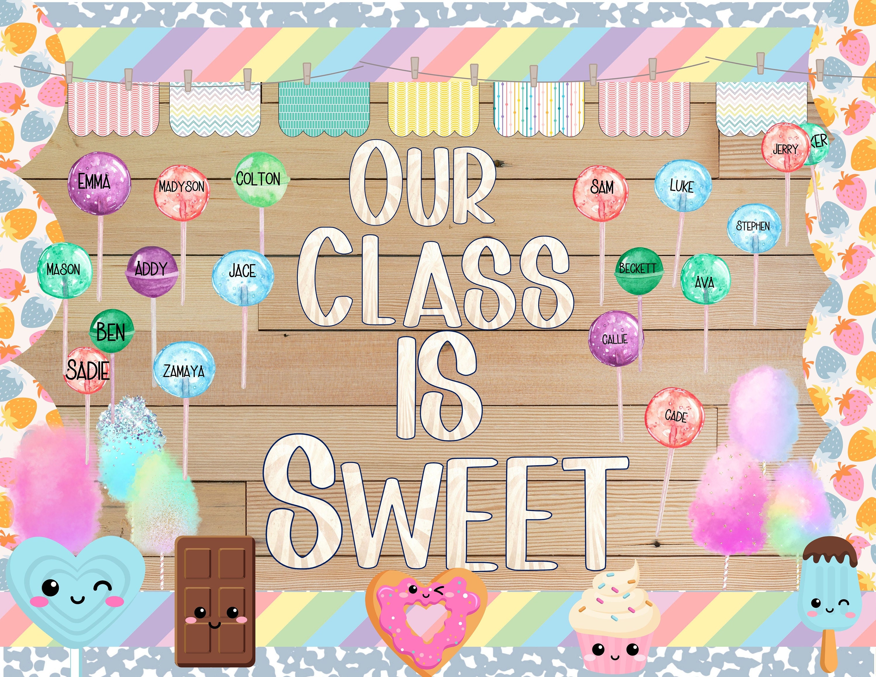 Our Class is Sweet Bulletin Board/editable Clipart/digital Classroom ...