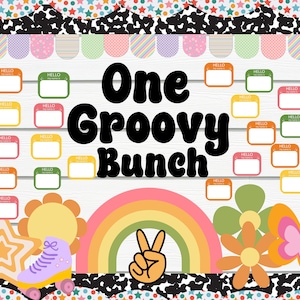 Retro Groovy Bulletin Board Kit-classroom Door Decor-modern Teacher ...