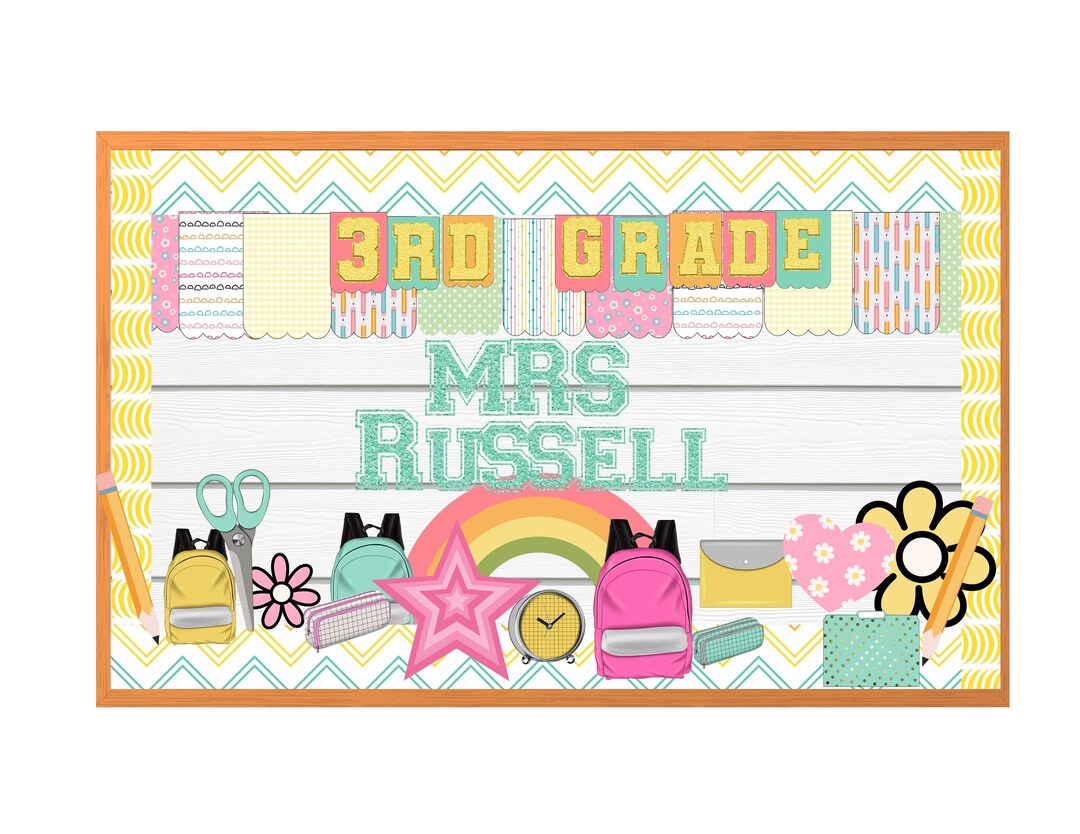 Back to School| Bulletin Board| Varsity Chenille Letters| Editable ...