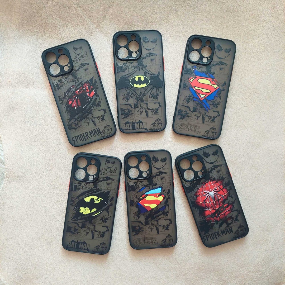 Batman Spider Man Super Man Venom Case Phone Cover for iPhone 15 14 13 ...