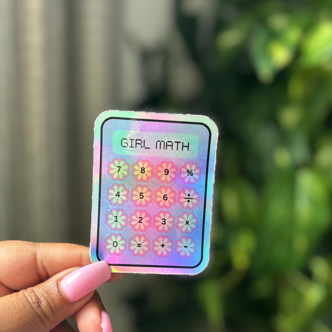 Girl Math Calculator Sticker - Etsy