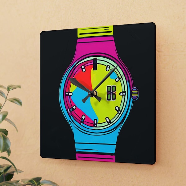 80s Wall Clock - Etsy