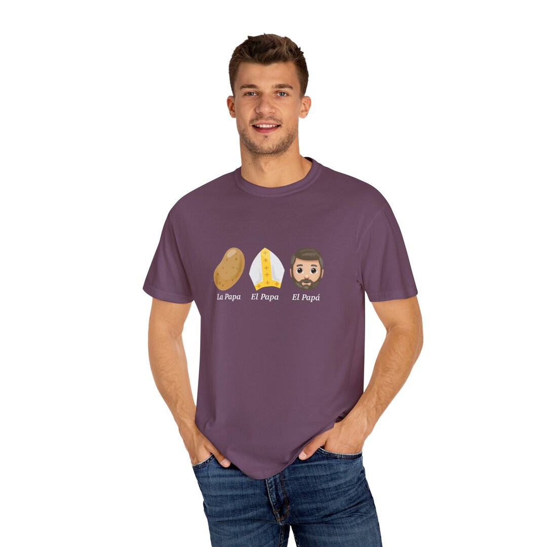 Dad Three Papas Papá Potato Pope Graphic Unisex T-shirt, Funny Emoji ...