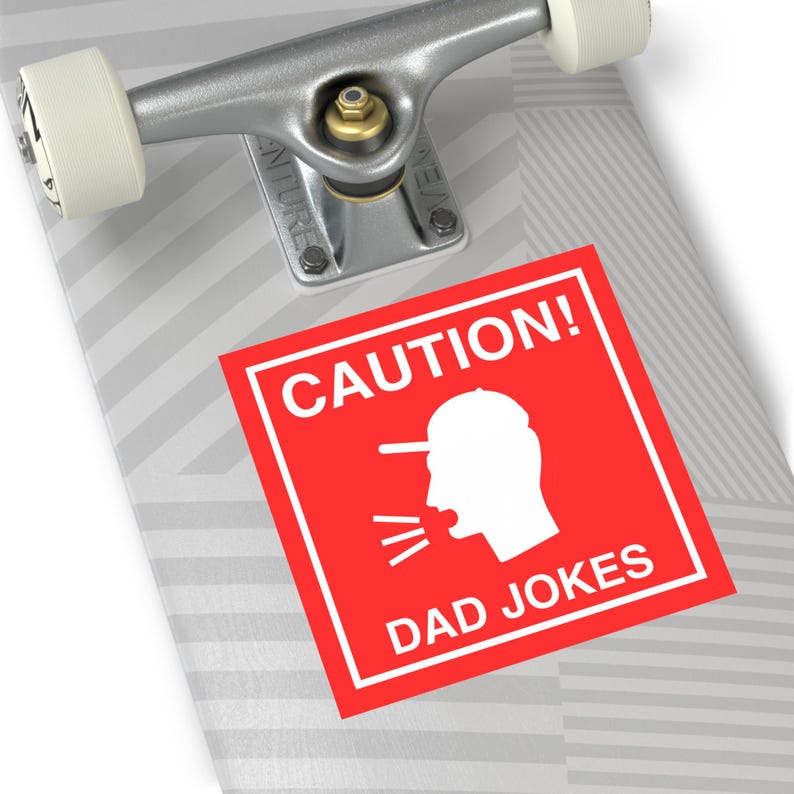 Caution Dad Jokes Sticker | Waterproof Premium UV Resistant Vinyl ...