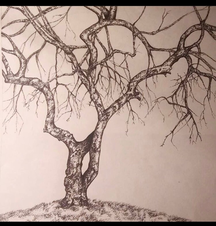 Pen Tree Drawing - Etsy