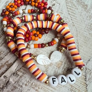 Aesthetic Fall Bracelet Friendship Bracelet Flower Bracelet Orange and ...