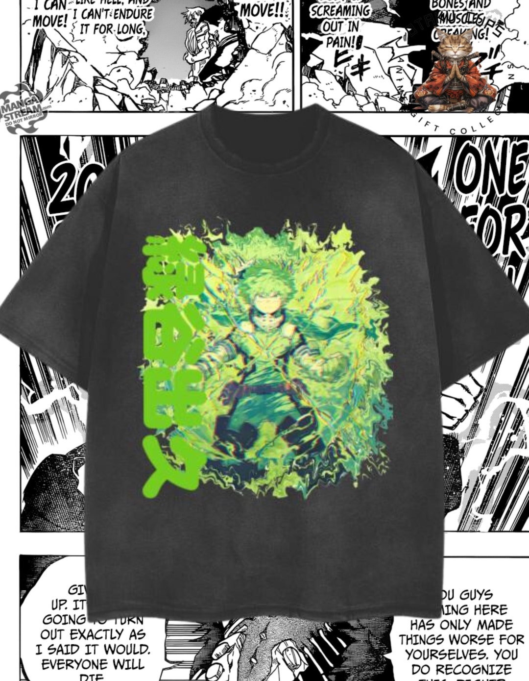 Anime Shirt, Midori Izuku Tee, MHA Oversize T-shirt for Anime Lovers ...