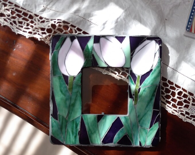 Mosaic-stained Glass Picture Table Frame of Tulips Design, Handmade ...