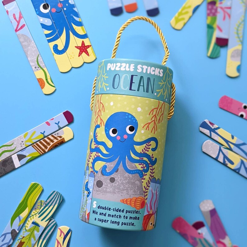Ocean Puzzle Sticks - Etsy