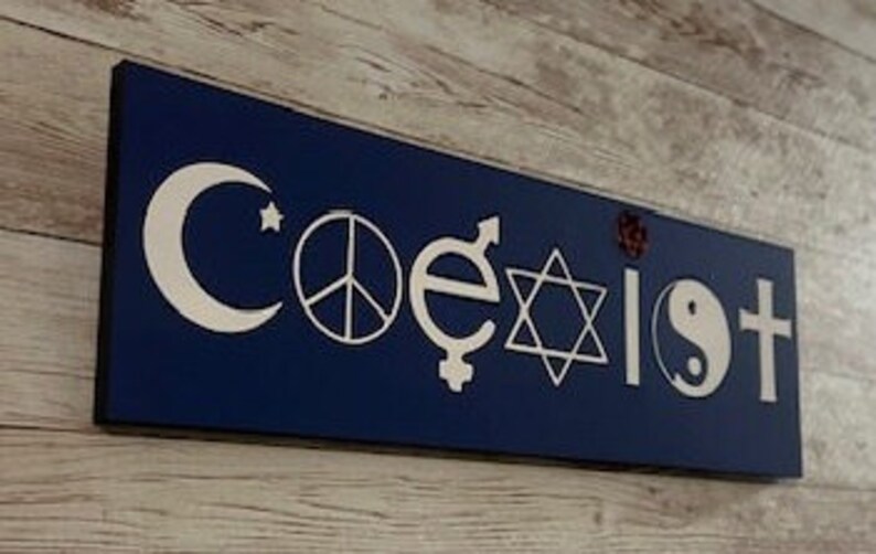 Coexist Sign, Wall Art, LGBTQ, Pride, Gay and Trans Ally, Rainbow ...
