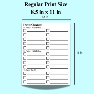 Travel Checklist | Instant Digital Download - Etsy