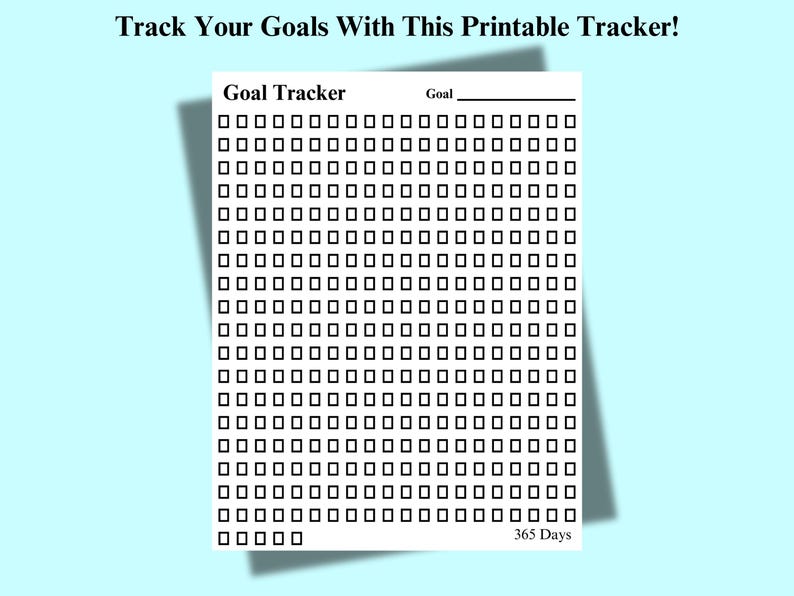 Goals Tracker | Instant Digital Download - Etsy