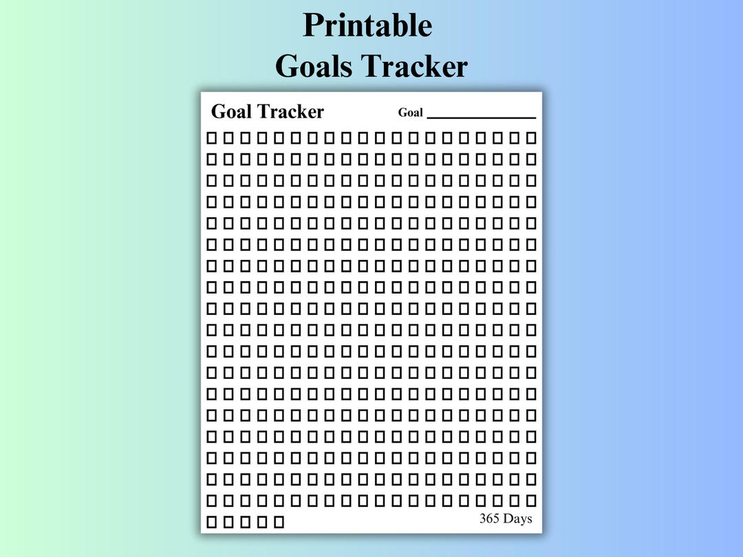 Goals Tracker | Instant Digital Download - Etsy