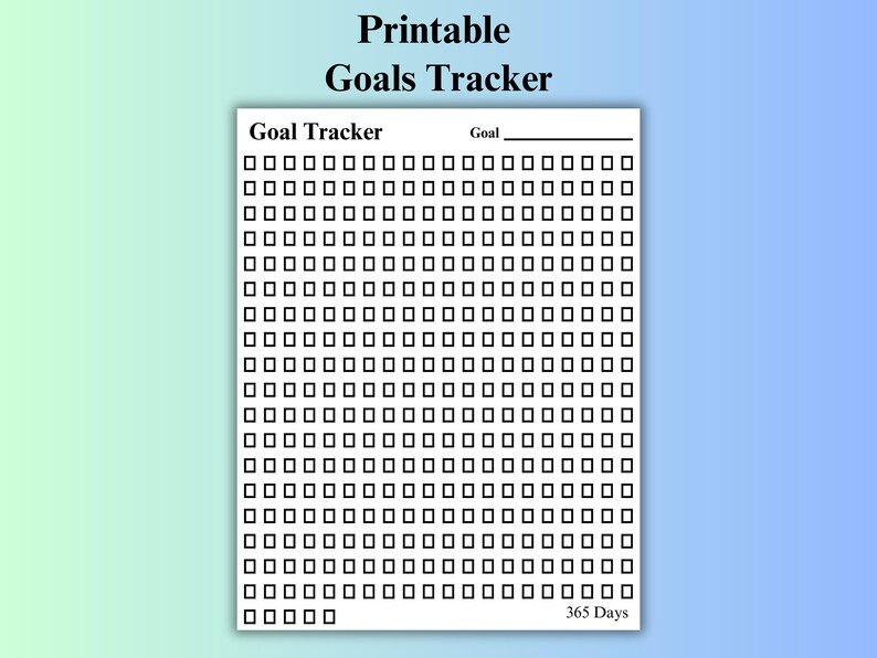 Goals Tracker | Instant Digital Download - Etsy