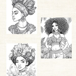 40 African Queen Coloring Book, Printable PDF, Beautiful Black Women ...