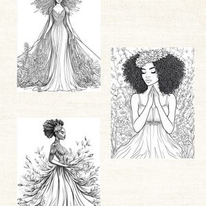 40 African Queen Coloring Book, Printable PDF, Beautiful Black Women ...