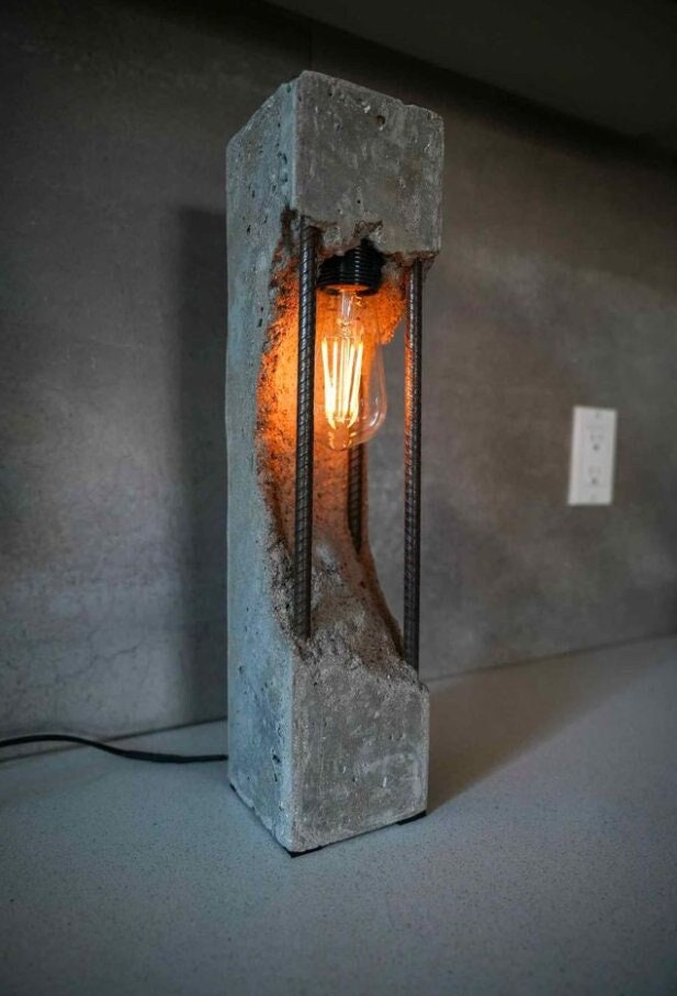 Decaying Concrete Lamp - Etsy