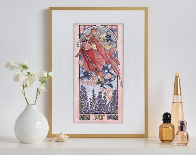 Art Print Lady of October Goddess With Will-o-the-wisps - Etsy