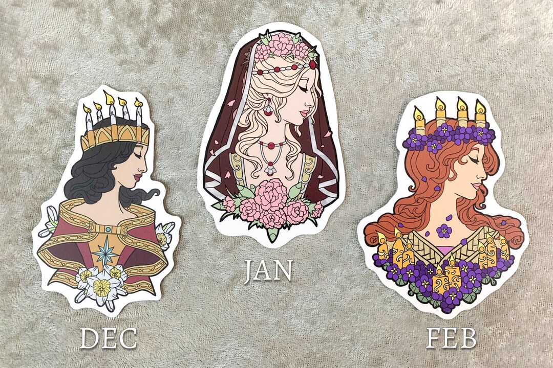 Set or Single Stickers - Goddesses of Winter Removable Vinyl Sticker 4 ...