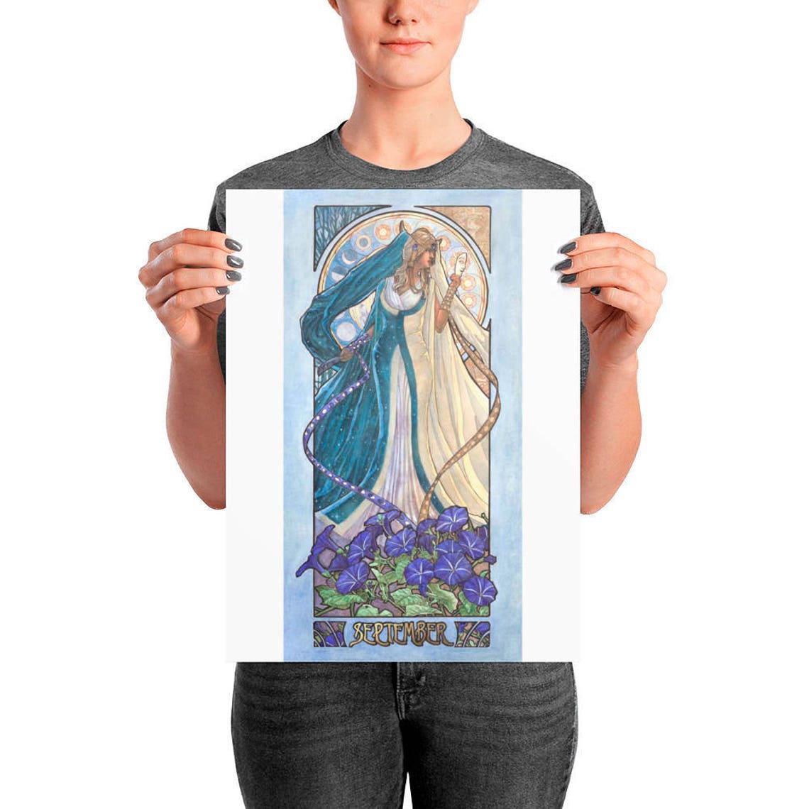 Art Print Lady of September Celestial Equinox Goddess With | Etsy