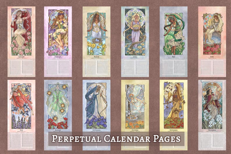 Birthstone Goddesses 2025 Wall Calendar CHOOSE YOUR STYLE Regular or ...
