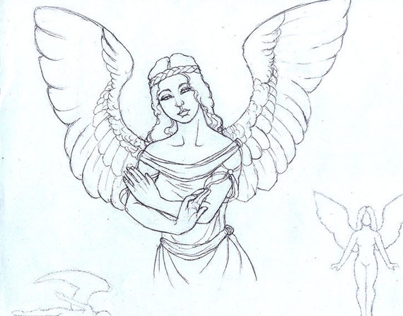 Angel Drawing In Pencil