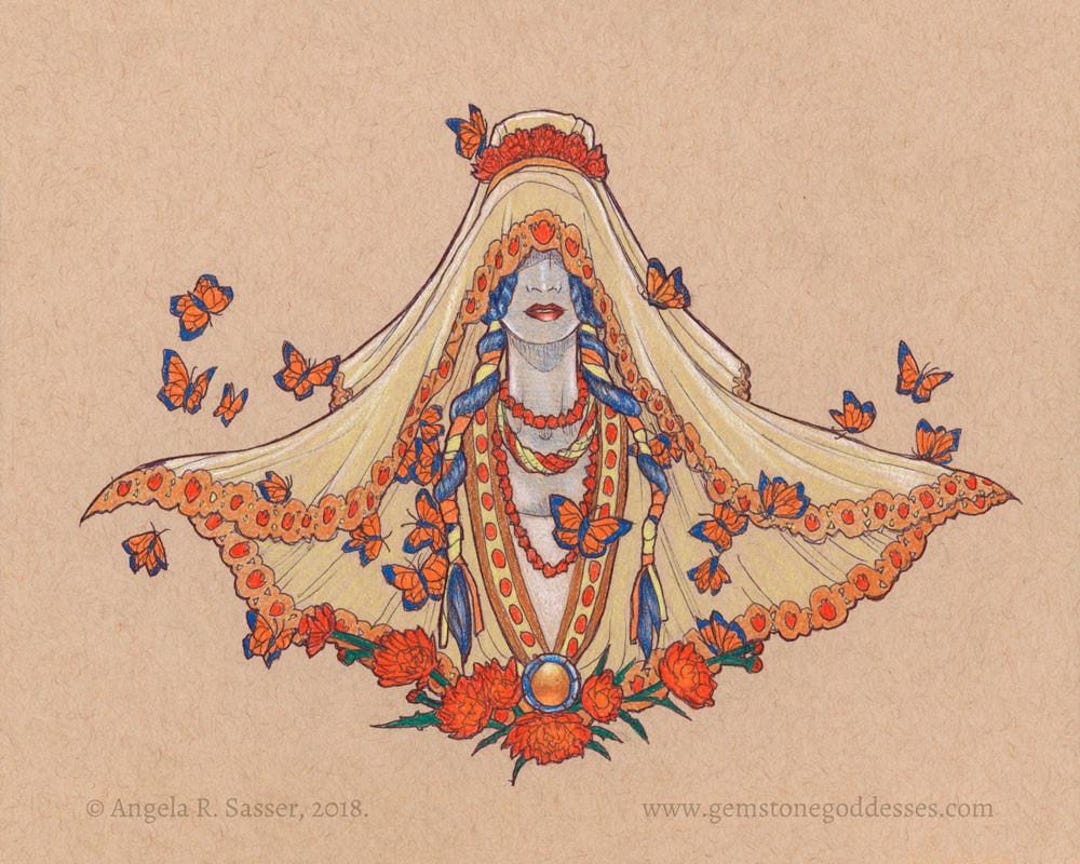 Wall Art Print "lady of Guiding Light" (november) Goddess With ...