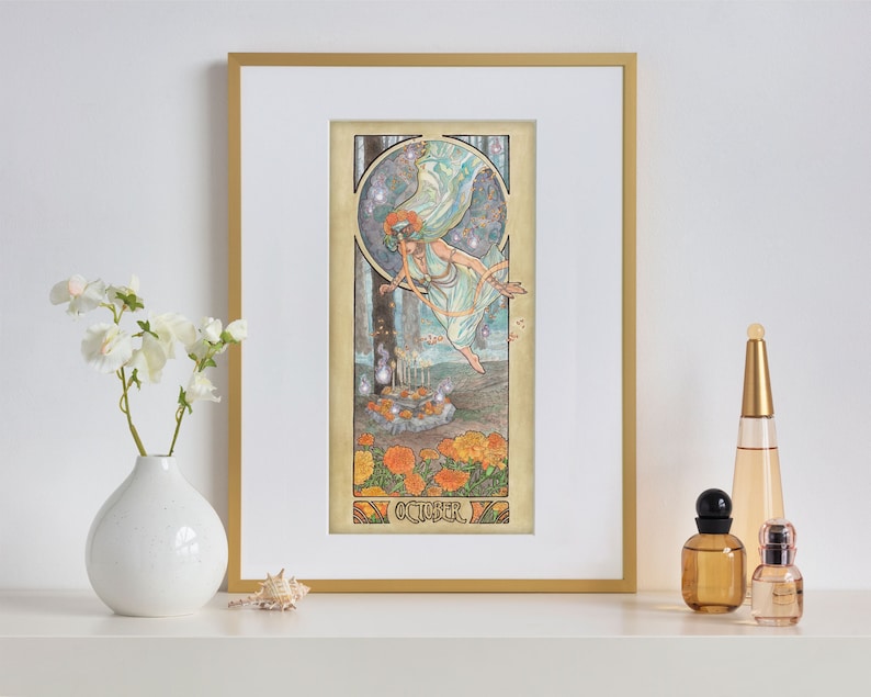 Art Print Lady of October Goddess With Will-o-the-wisps - Etsy