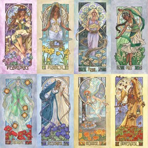 Art Print Lady of September Celestial Equinox Goddess With Masks and ...