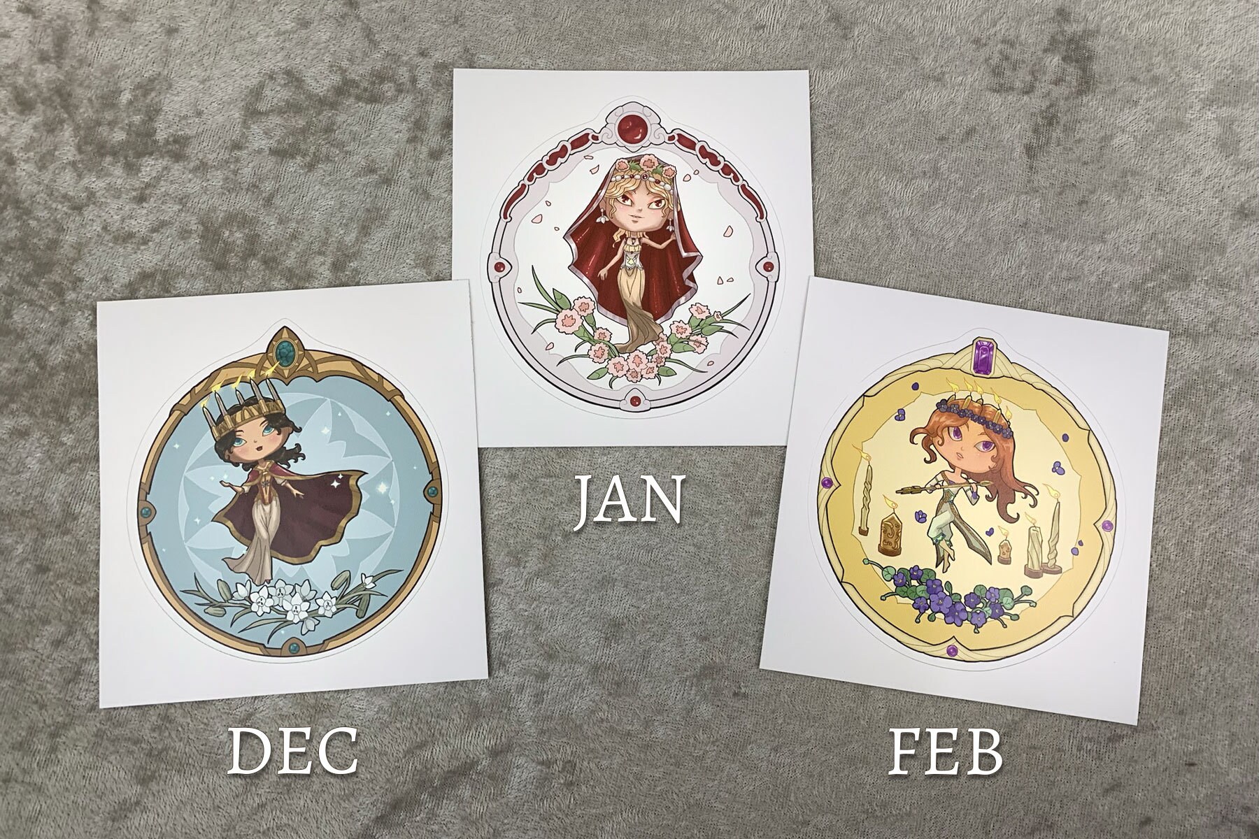 Set or Single Stickers - Little Gem Goddesses of Winter Vinyl Sticker 4 ...