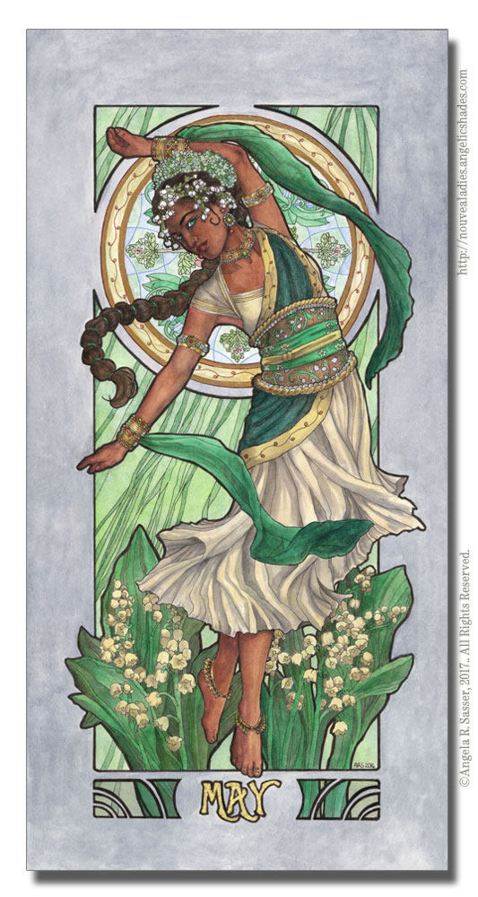 Art Print Lady of May Flower Queen Dancer Lily of the Valley | Etsy
