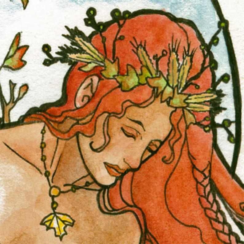 Angel of Autumn Harvest Goddess With Wheat Crown and Cornucopia Angels ...