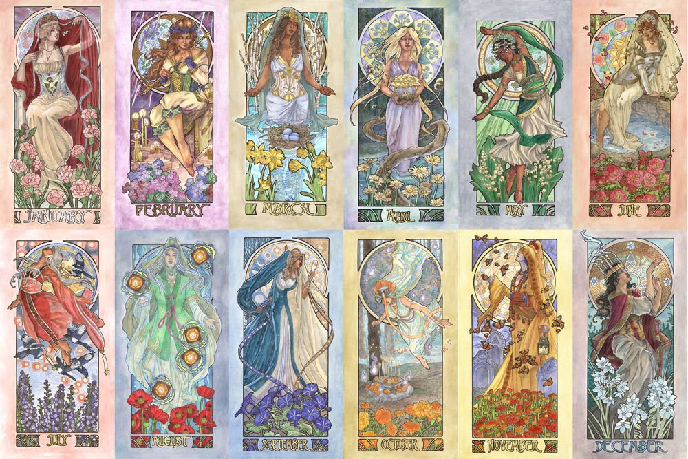 Art Print Lady of October Goddess With Will-o-the-wisps - Etsy