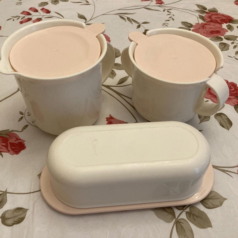 Tupperware Sugar and Creamer - Etsy