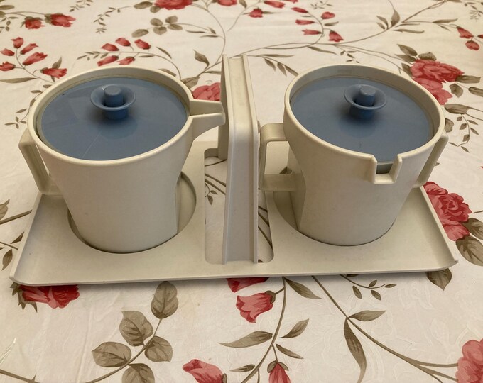Vintage Tupperware Sugar and Creamer With Caddy - Etsy